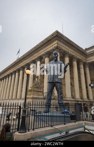 Paris, France, A giant statue of Kid Cudi at the Place de la Bourse ...
