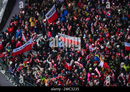 Wisla, Poland. 13th Jan, 2024. Manuel Fettner, Jan Hoerl, Lovro Kos ...