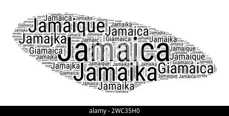 Jamaica Map. Jamaican Country Map. Black and White Jumieka National ...