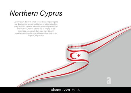 Wave flag of Northern Cyprus with copyspace background. Banner or ...
