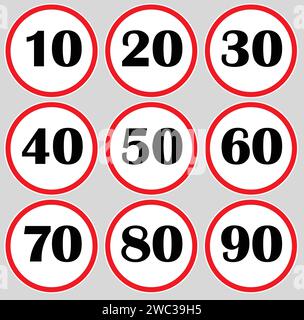 Speed limit of 40 Icon. Traffic signs vectors Stock Vector Image & Art - Alamy