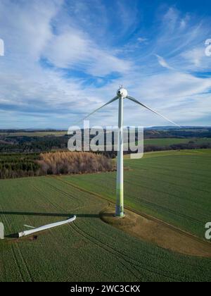 Storm damage, broken wind turbine, Colmitz, Saxony, Germany Stock Photo ...
