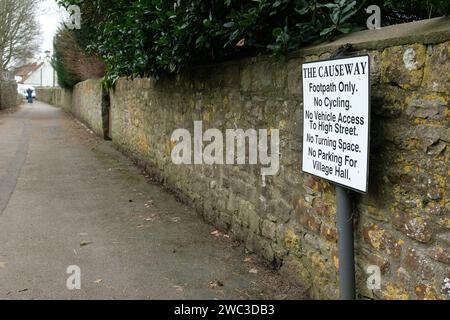 January 2024 - Footpath only sign on The Causeway in Yatton, North ...