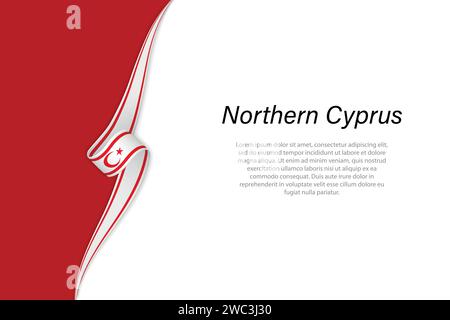 Wave flag of Northern Cyprus with copyspace background. Banner or ...