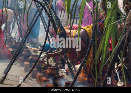 Chennai, India. 14th Jan, 2024. Bhogi Pandigai (festival) is celebrated ...