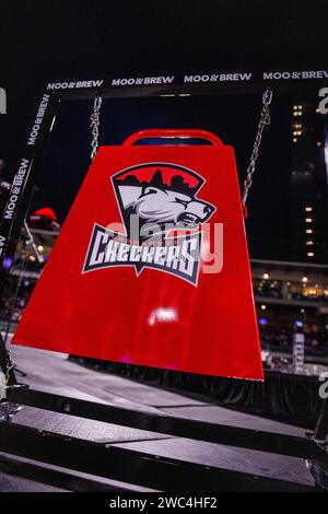 Charlotte, NC, USA. 13th Jan, 2024. Charlotte Checkers fans have fun ...