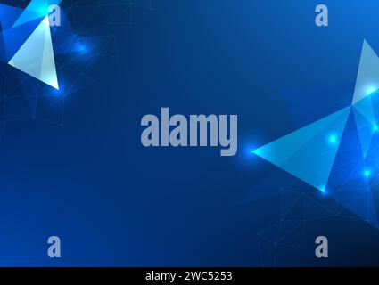 Abstract technology background, interconnected triangle geometric line ...