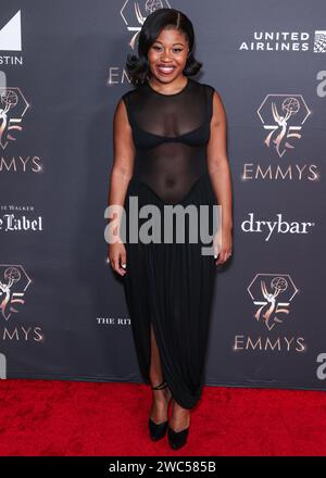 Dominique Fishback arrives at the 75th Primetime Emmy Awards on Monday ...