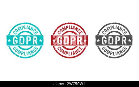 GDPR Compliance stamp printed on linen sack. General data protection ...
