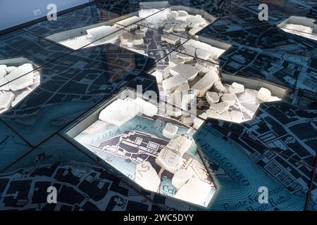 View of details of the original marble map of the Ancient Rome ‘Forma ...