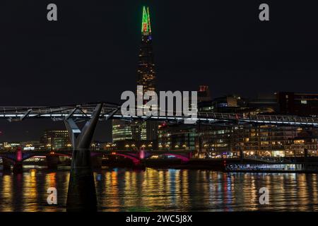 The Shard with special Shard Lights 2023 illuminations & London Bridge ...