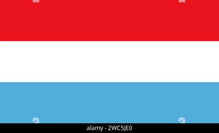 The national flag of Luxemburg with the correct official colours which ...