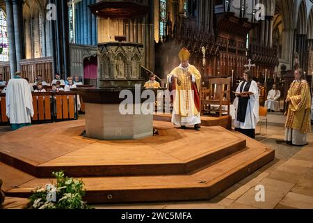 The Right Revd Stephen Lake, Bishop of Salisbury, consecrates the ...