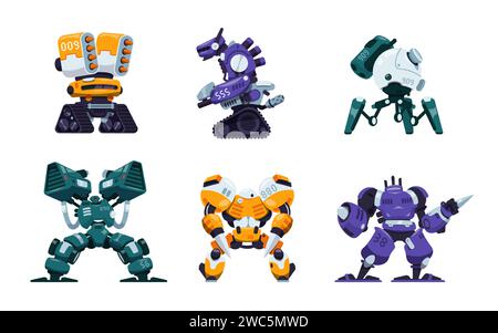 Combat robots. Robot war of future, cartoon transformers characters for ...