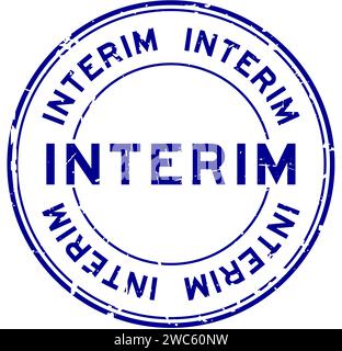 Grunge blue temporary word rubber seal stamp on white background Stock ...