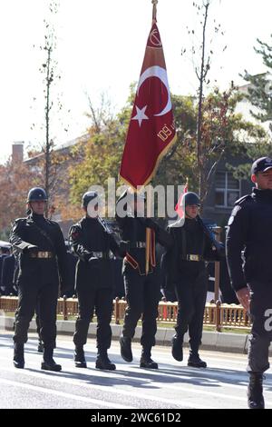 Turkish military units march with precision during the Republic Day ...