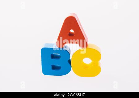 Colorful ABC Letters of Alphabet made of wood Stock Photo - Alamy