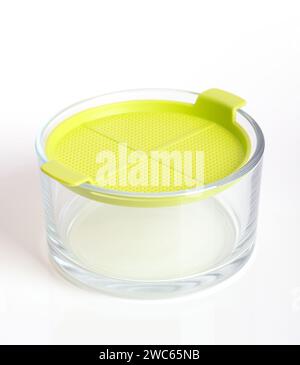 Germination glass with green sieve top. Sprouting jar for sprouting ...