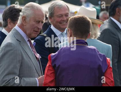 John Warren with Queen Camilla and King Charles III watching the Ascot ...