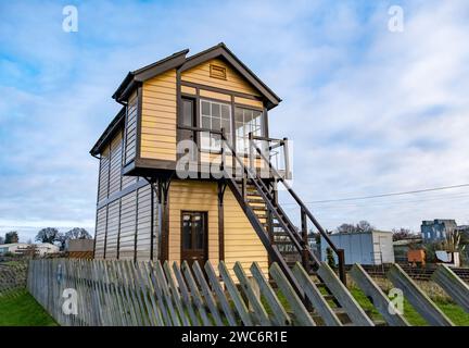 The signal house and railway line at Wroxham and Hoveton Stock Photo ...