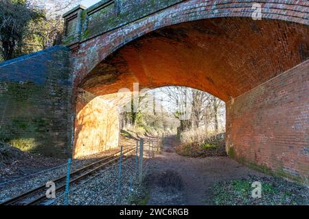 Brick built bridge over the Bure Valley narrow gauge railway line Stock ...