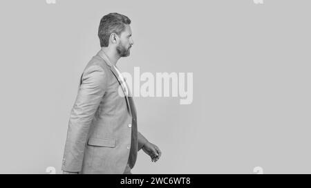 ceo walk in studio. photo of handsome ceo wear suit. ceo wearing formal ...