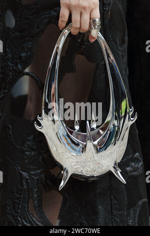 Isabelle Chaput from Young Emperors outside Alberta Ferretti show ...