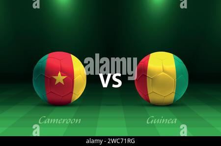 Cameroon vs Guinea football scoreboard broadcast template for soccer ...