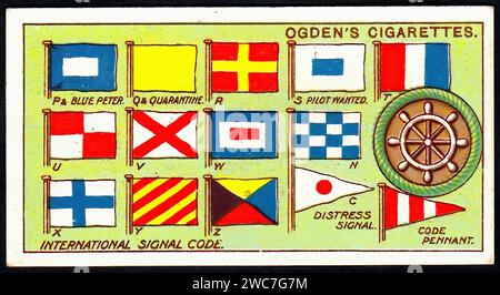 International Code of Signals - Vintage Cigarette Card Illustration ...