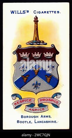 Borough Arms of Bootle - Vintage Cigarette Card Illustration Stock ...