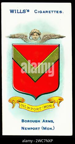 Arms of Newport - Vintage Cigarette Card Illustration Stock Photo - Alamy