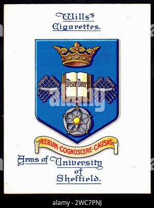 Arms of Sheffield - Vintage Cigarette Card Illustration Stock Photo - Alamy