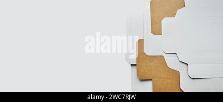 Artistic background of textured layers of unfolded cardboard boxes ...