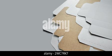 Artistic background of textured layers of unfolded cardboard boxes ...