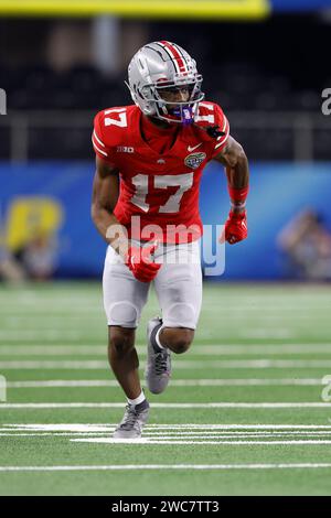 Ohio State wide receiver Carnell Tate (17) during the Cotton Bowl ...