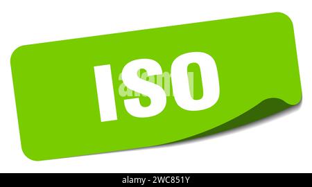 iso sticker. iso rectangular label isolated on white background Stock ...