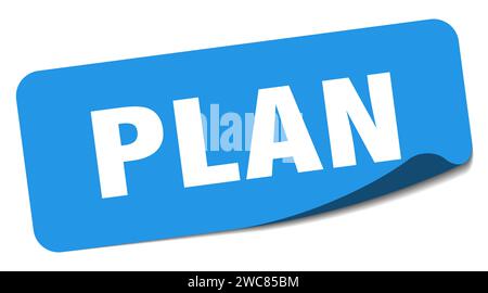 plan sticker. plan rectangular label isolated on white background Stock ...