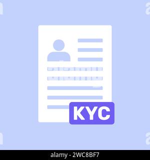 KYC identity vector document icon. Know your customer form symbol ...