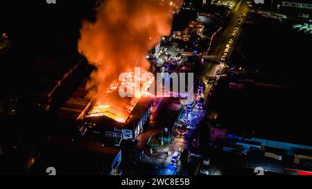 Large Fire at Tots Play, Wern Industrial Estate, Rogerstone, Newport ...