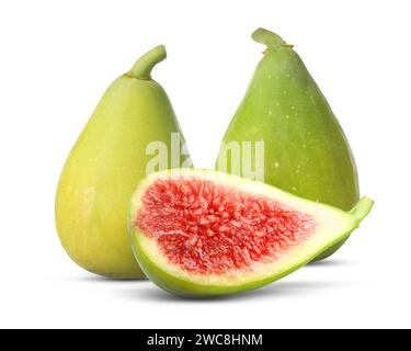 Fresh ripe green figs isolated on white Stock Photo - Alamy