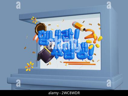 Cheer up, test takers 3D korean billboard Stock Photo - Alamy