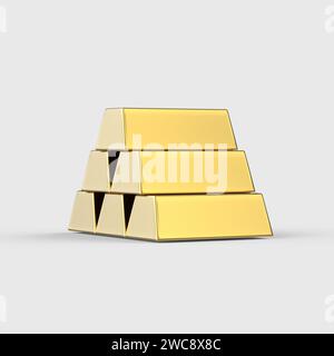 Stacked Gold Bar 3d Objects Stock Photo - Alamy