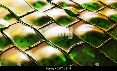 3d rendering of a microscopic view of a plant cell. The cell is green ...