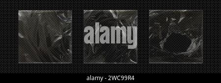 Realistic set of square vinyl record covers isolated on transparent ...