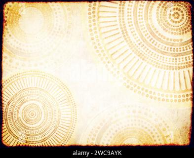 Horizontal or vertical grunge background with ethnicity ornament and ...