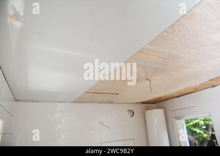 Bathroom renovation: Installing PVC ceiling cladding, plastic ceiling ...