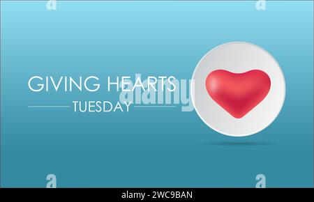 Giving Hearts Day celebrated every year on February 8. Vector banner ...