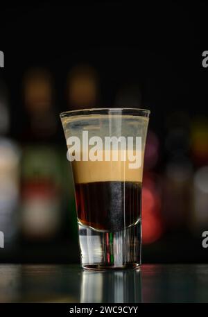 Set with shots of vodka on white background Stock Photo - Alamy