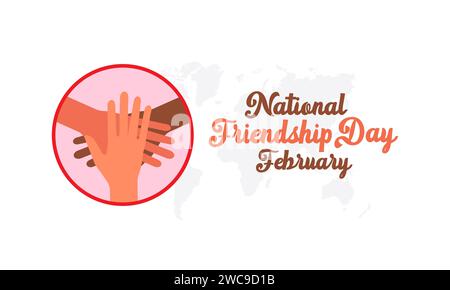 National Friendship Day February celebrated on 11th February. Vector ...