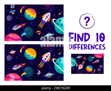 Find ten differences in the landscape. Card for educational game for ...